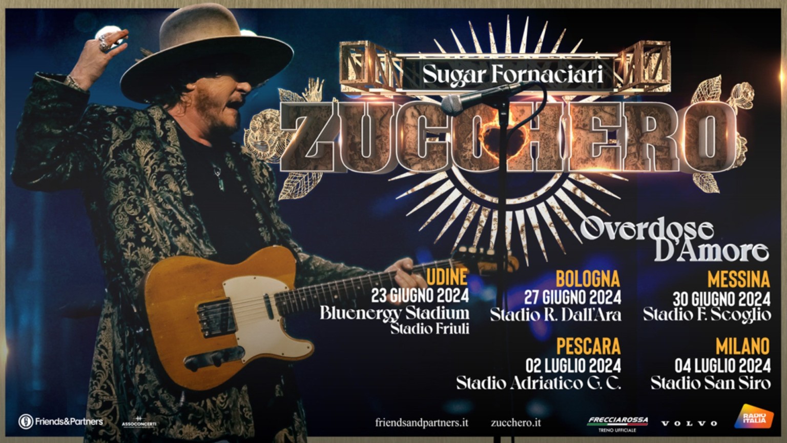 Concerti Zucchero nel 2024: date, biglietti e scaletta
