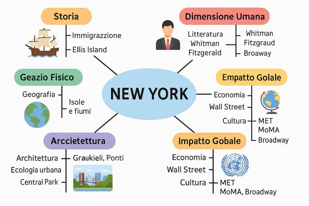 Tesina di Terza Media su New York con collegamenti